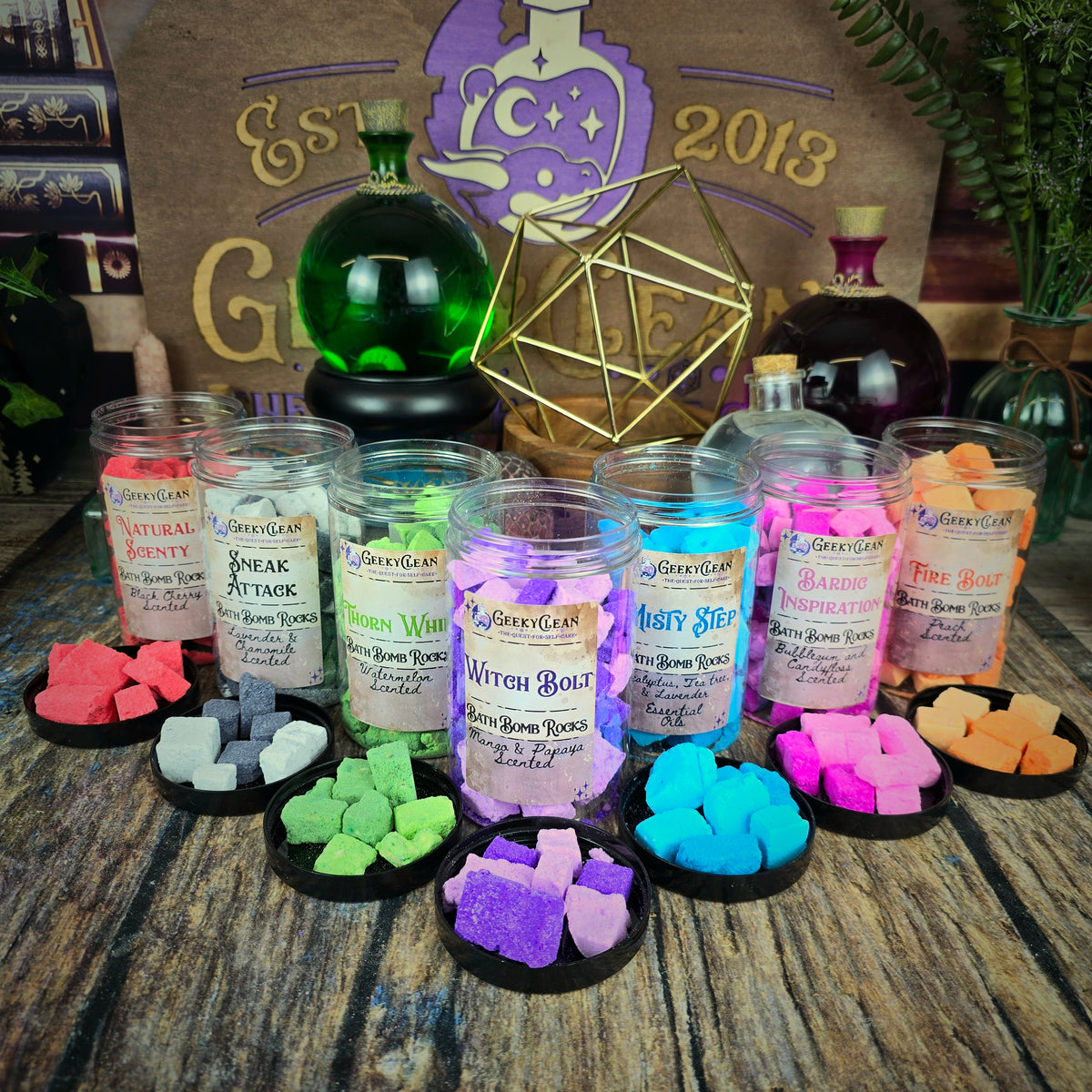 Prismatic Bath Rocks Collection | 7 Set Bath Bomb Rocks– GeekyClean LTD